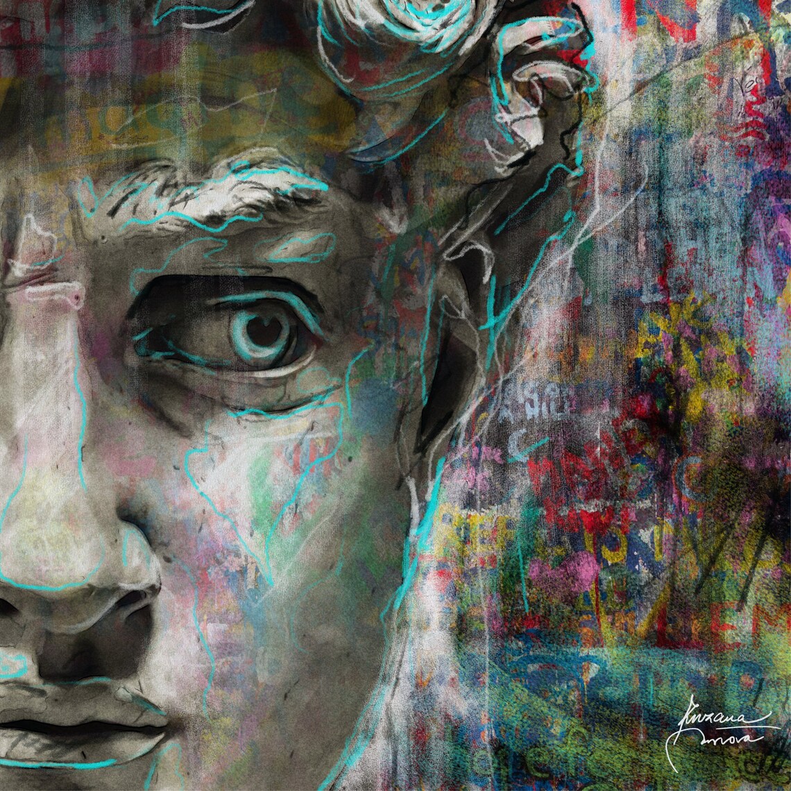 Fine Pop Art & Graffity Renaissance Recreation Poster – Michelangelo’s ...