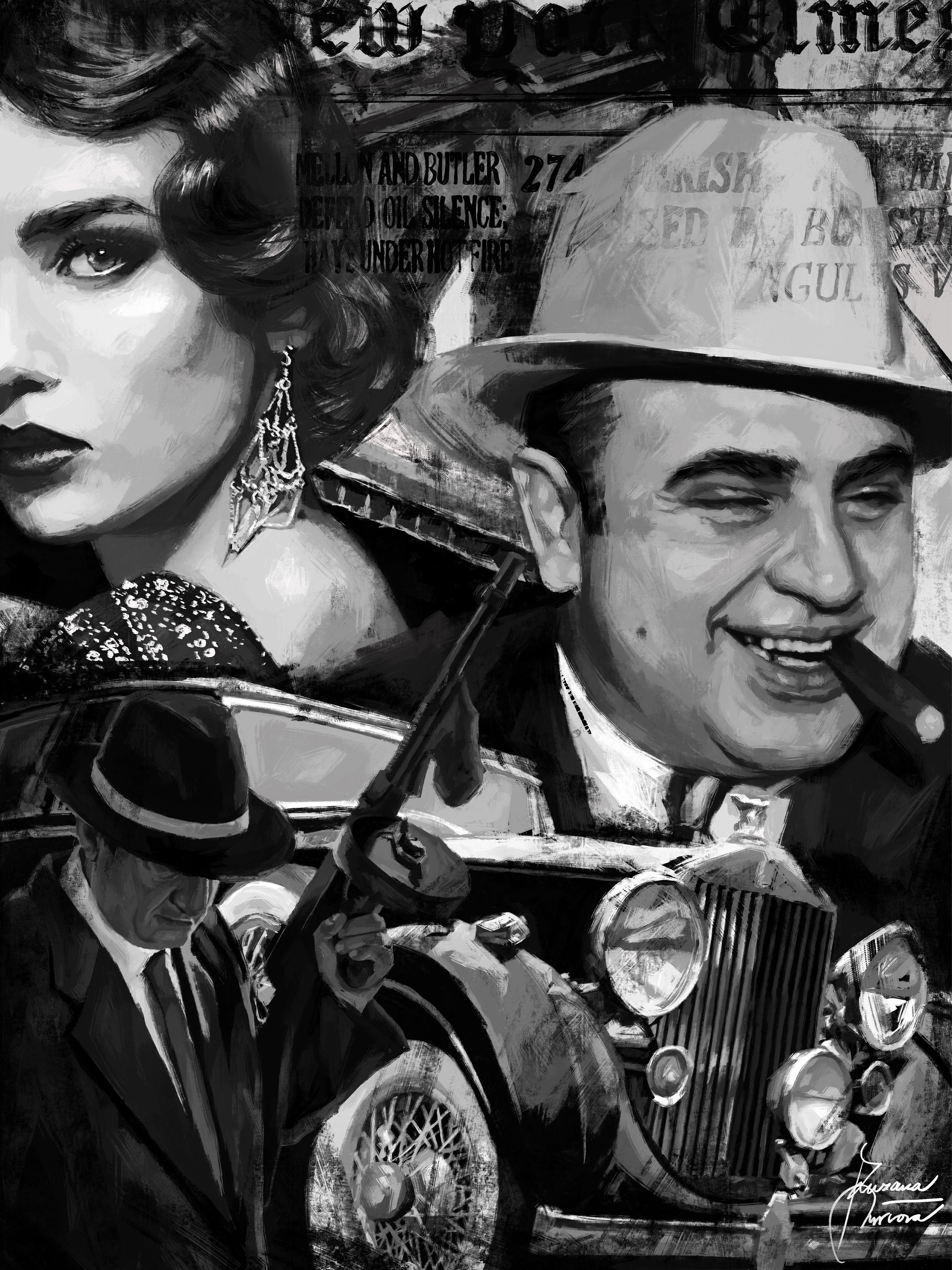 Fine Contemporary Graffiti & Pop Art Portrait Composition – Al Capone ...