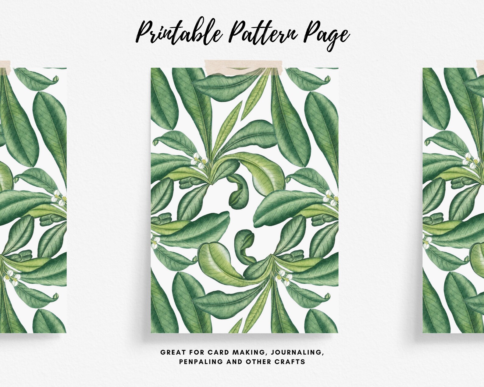 Printable A4 Pattern Sheet Botanical Printable Stationery Digital ...