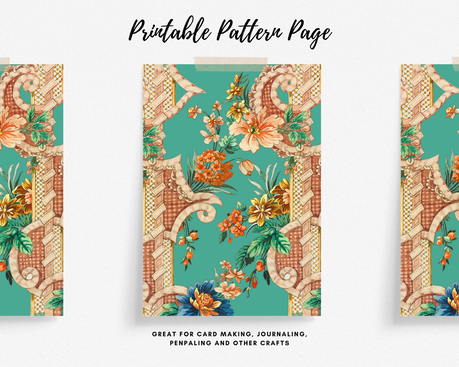 Printable A4 Pattern Sheet Botanical Printable Stationery - Etsy UK