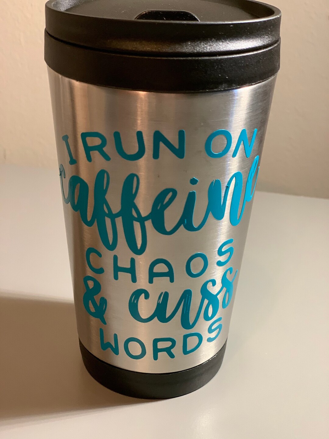 Caffeine Chaos Cuss Words Vinyl Decal - Etsy