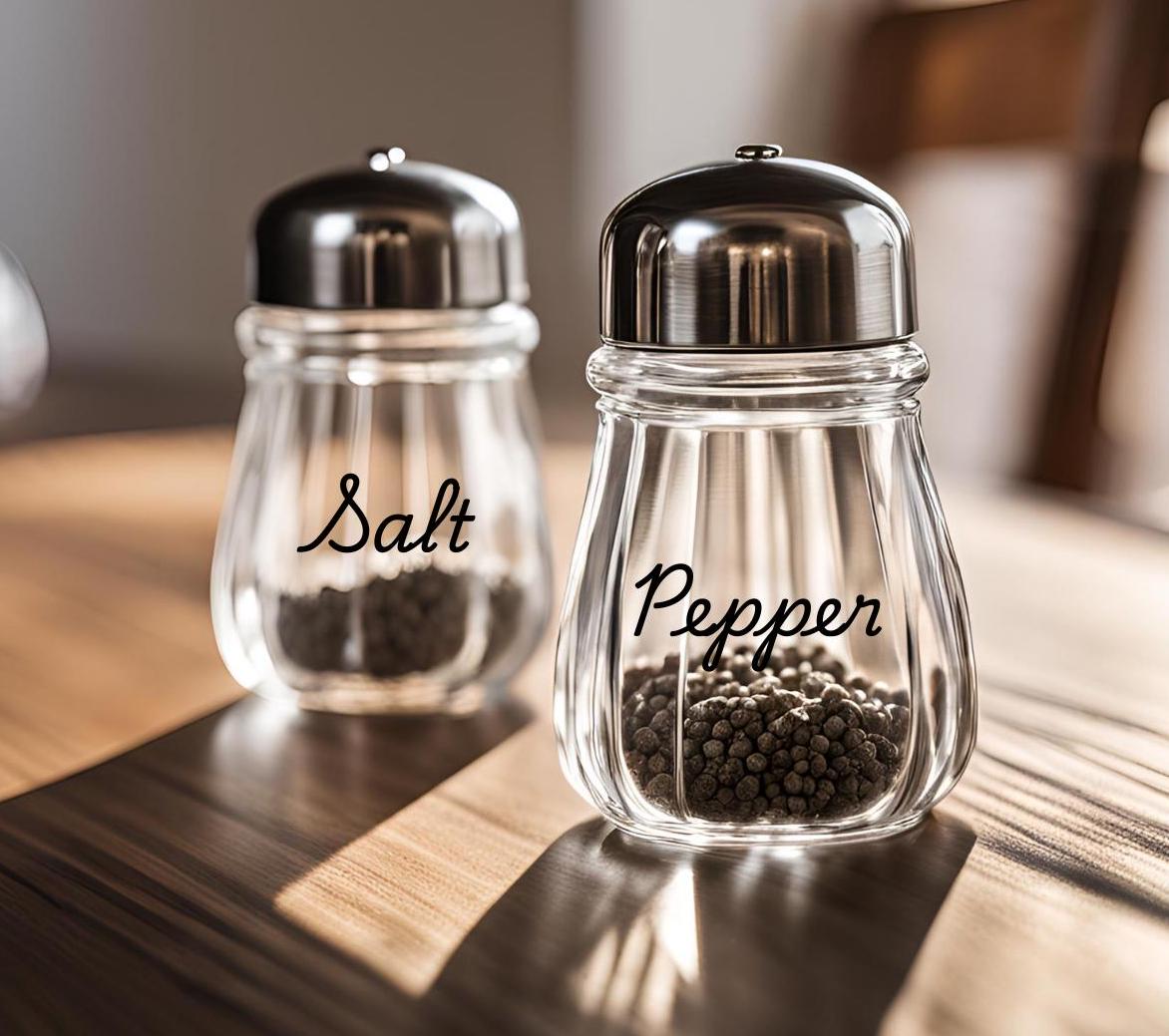 Salt and Pepper Shaker Decals|decal for Kitchen|decals for Salt and ...