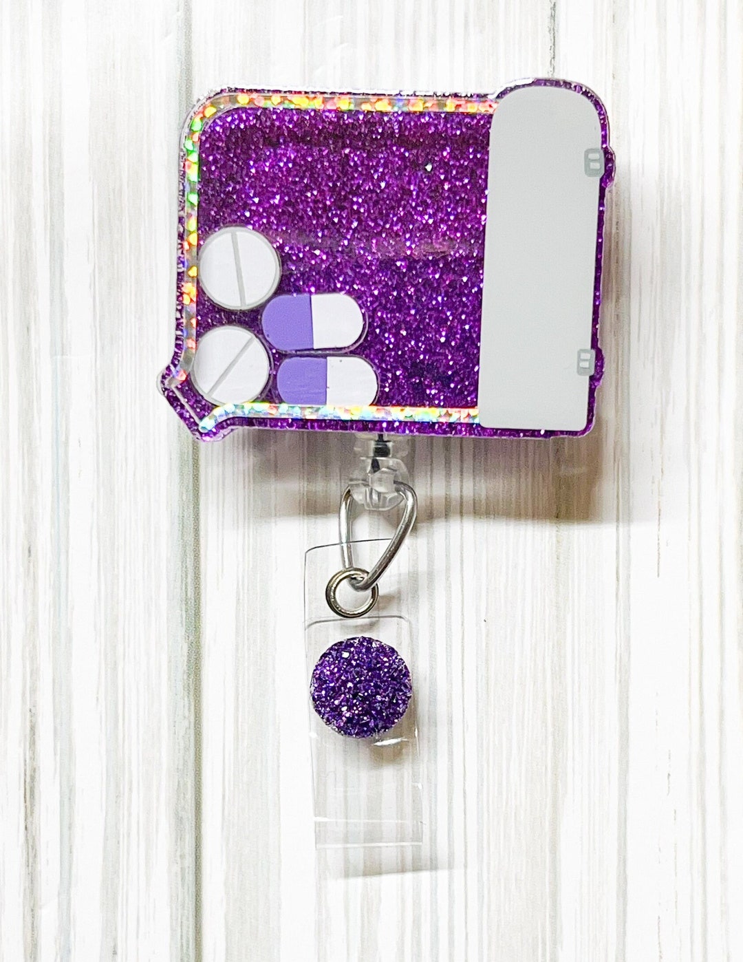 Pill Tray Counter Badge Reel, Nurse Reel, Badge Holder, Pharmacy Tech ...