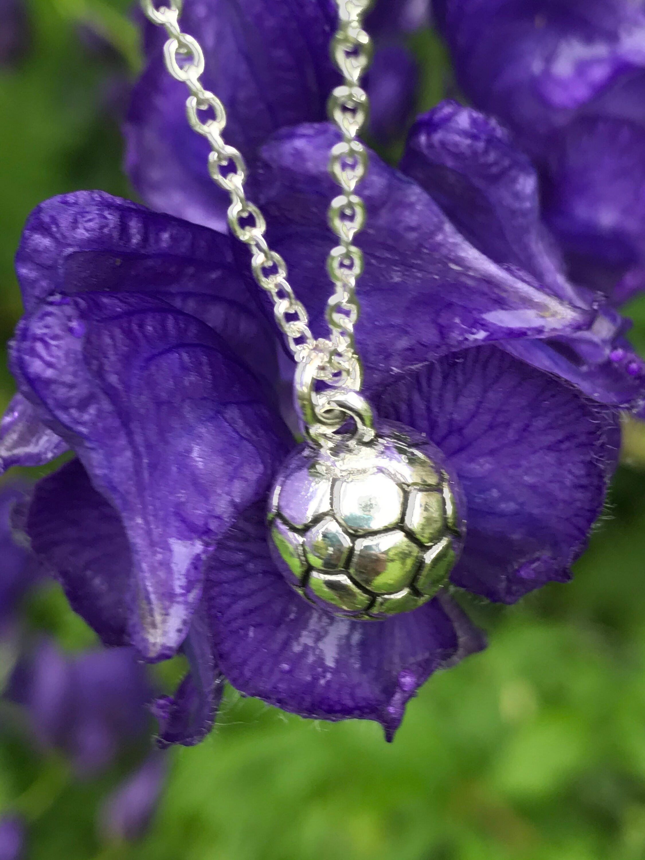 Football Necklace, Silver Football Necklace, Football Supporter Gift ...