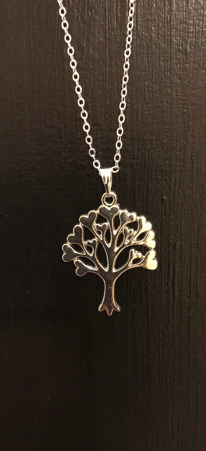 Silver Heart Tree of Life Pendant Necklace, Heart Pendant, Tree of Life ...