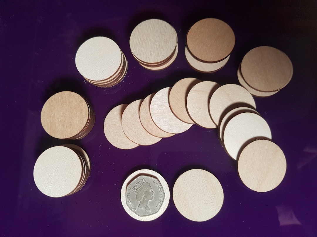 40X 35mm/3.5cm Wooden Circle Craft Shapes Wood DIY Decoration Disc ...