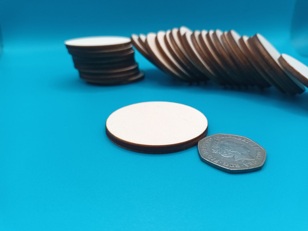 5cm/50mm CIRCLES PLY 4mm Thick Craft Shapes Wood DIY Disc Plaque With ...