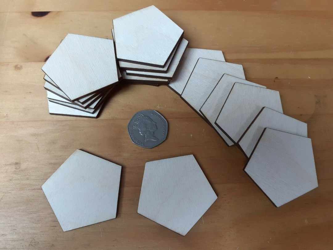 20x 5cm Pentagon Craft Shapes Wood Diy Decoration Plaque - Etsy