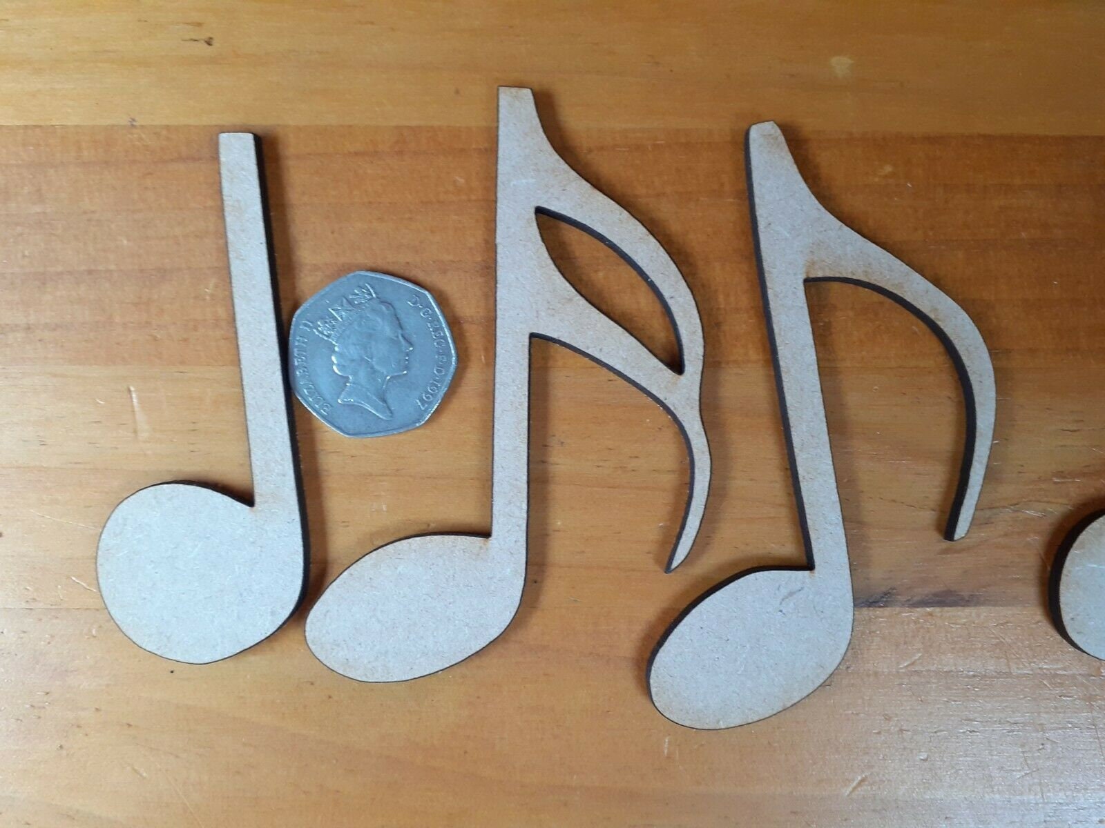 16x Large Music Notes Wooden Craft Shapes MDF Wood DIY Decoration Notes ...