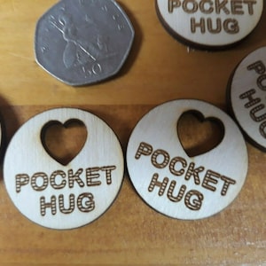 15 X Little Hug Token, Pocket Hug Wood Engraved Love Thank You Gift - Etsy