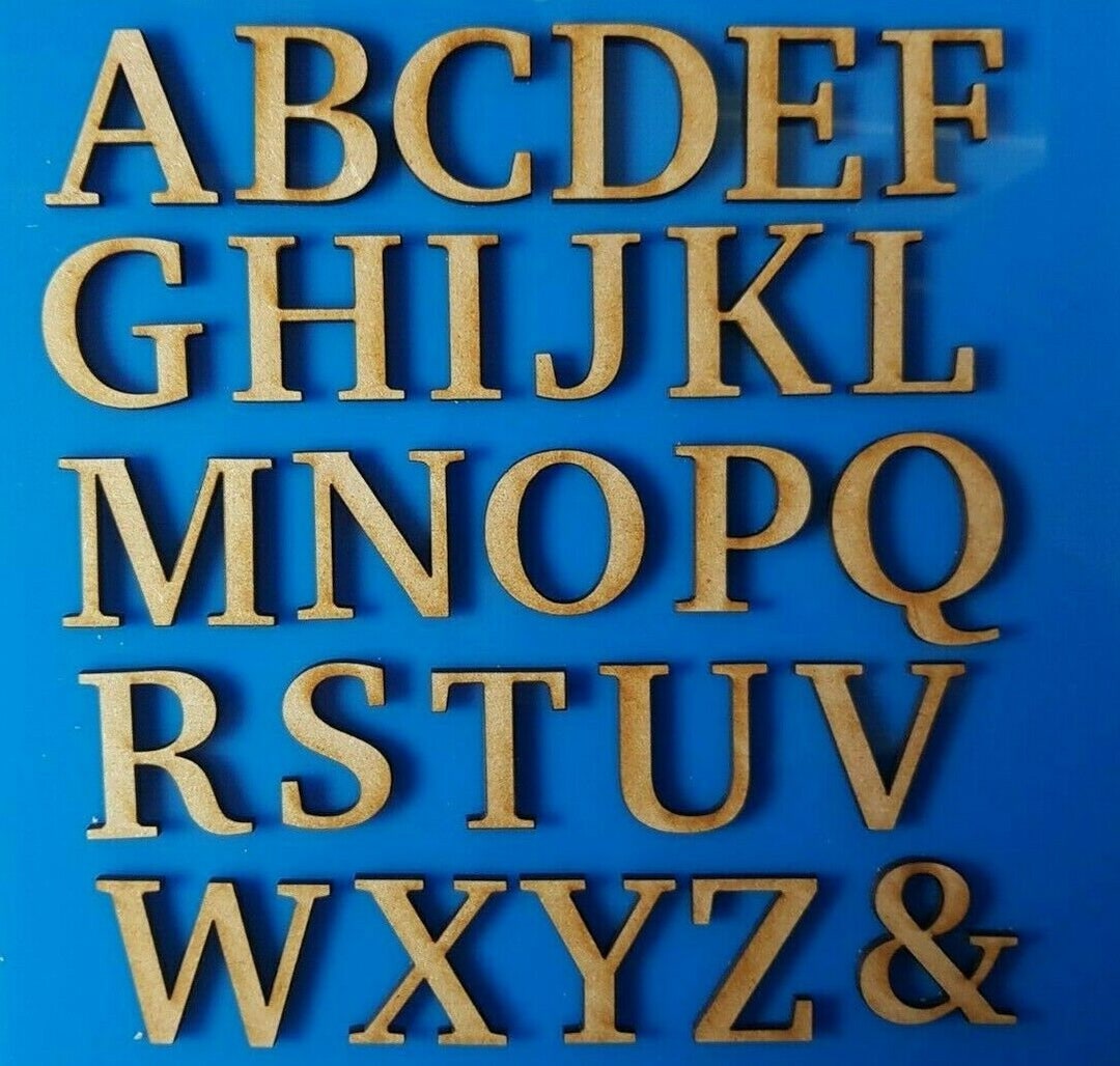 Wooden Letters Numbers Sizes 3cm - 10cm Small Mdf Mini Laser Cut ...