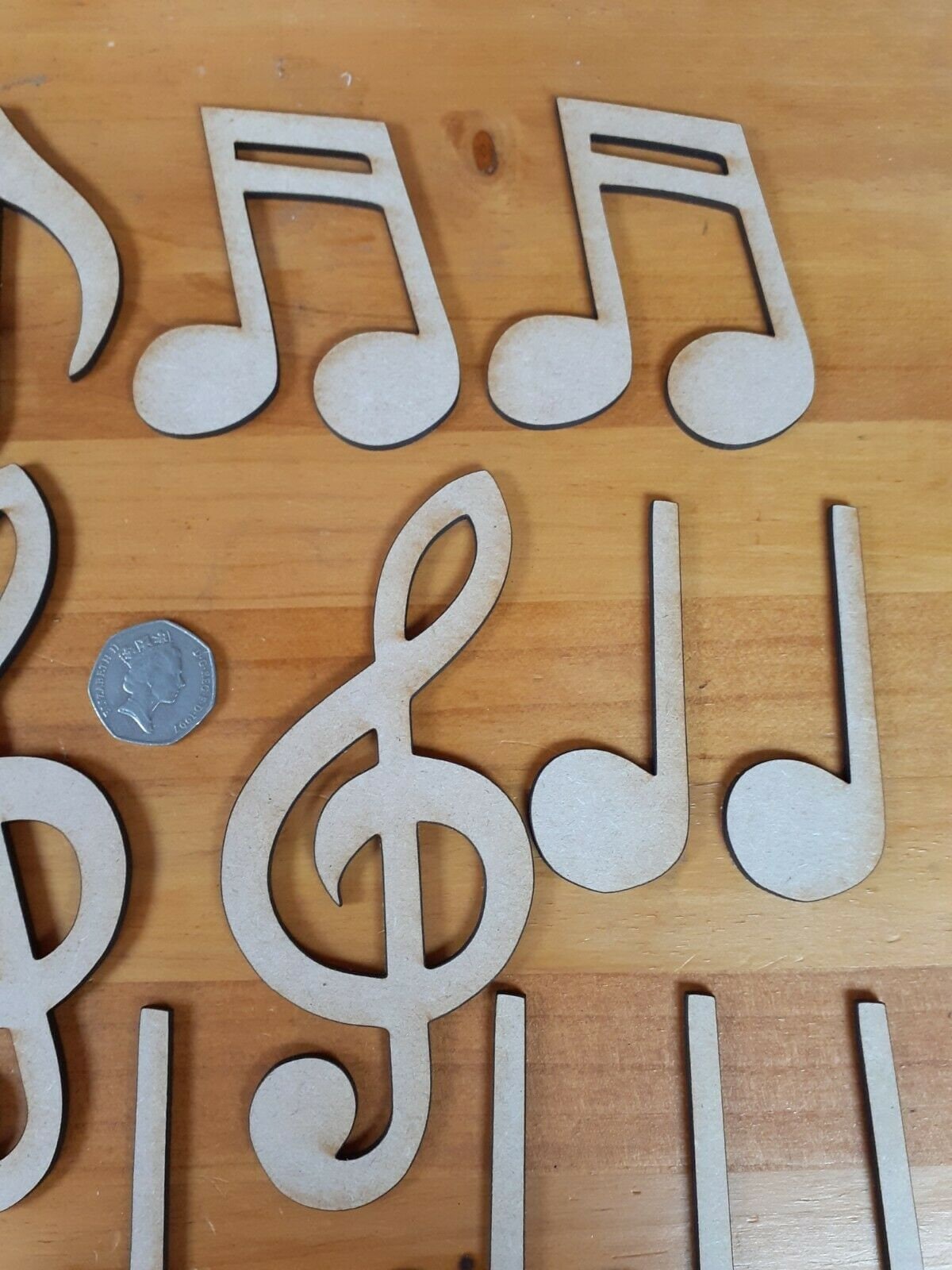 16x Large Music Notes Wooden Craft Shapes MDF Wood DIY Decoration Notes ...