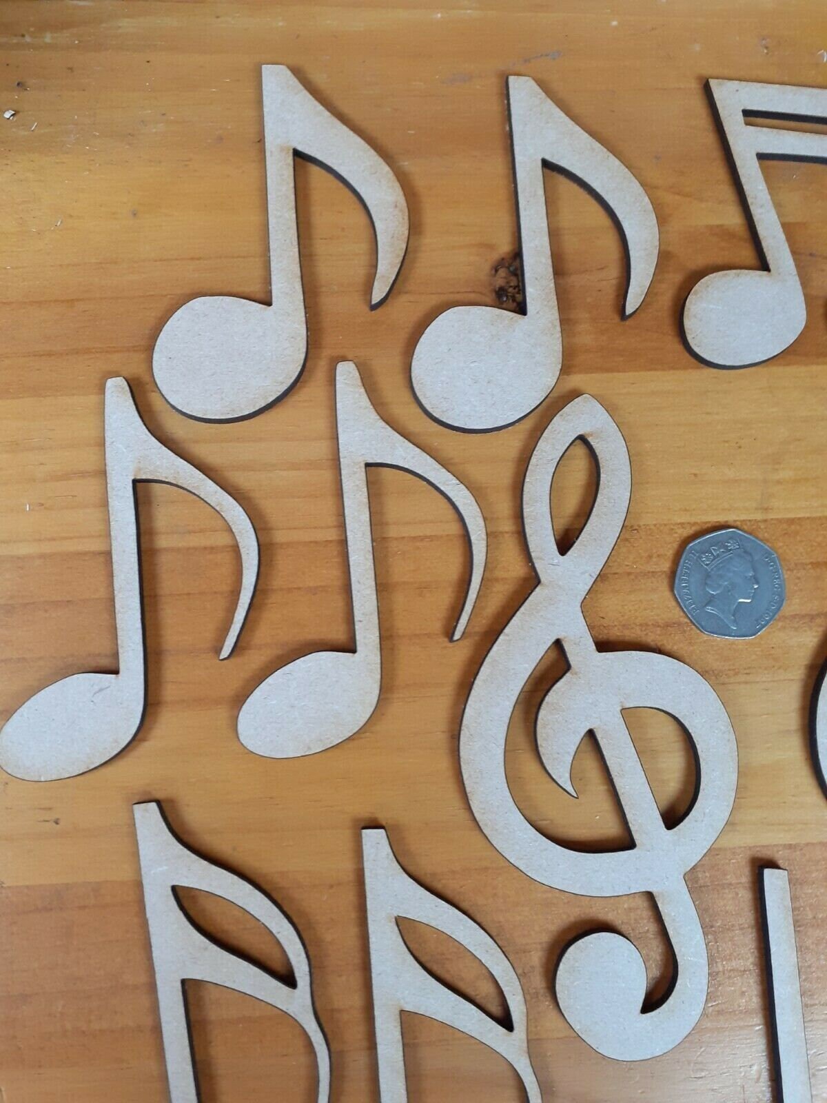 16x Large Music Notes Wooden Craft Shapes MDF Wood DIY Decoration Notes ...