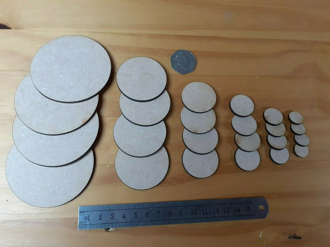 24x Mdf Wooden Circle Pack Craft Shapes Mdf Wood Decoration Disc Plaque ...