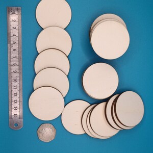 5cm/50mm CIRCLES PLY 4mm Thick Craft Shapes Wood DIY Disc Plaque With ...