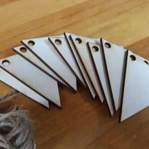 15x Wooden Bunting Triangle Craft Shapes 3mm Plywood Various Sizes ...