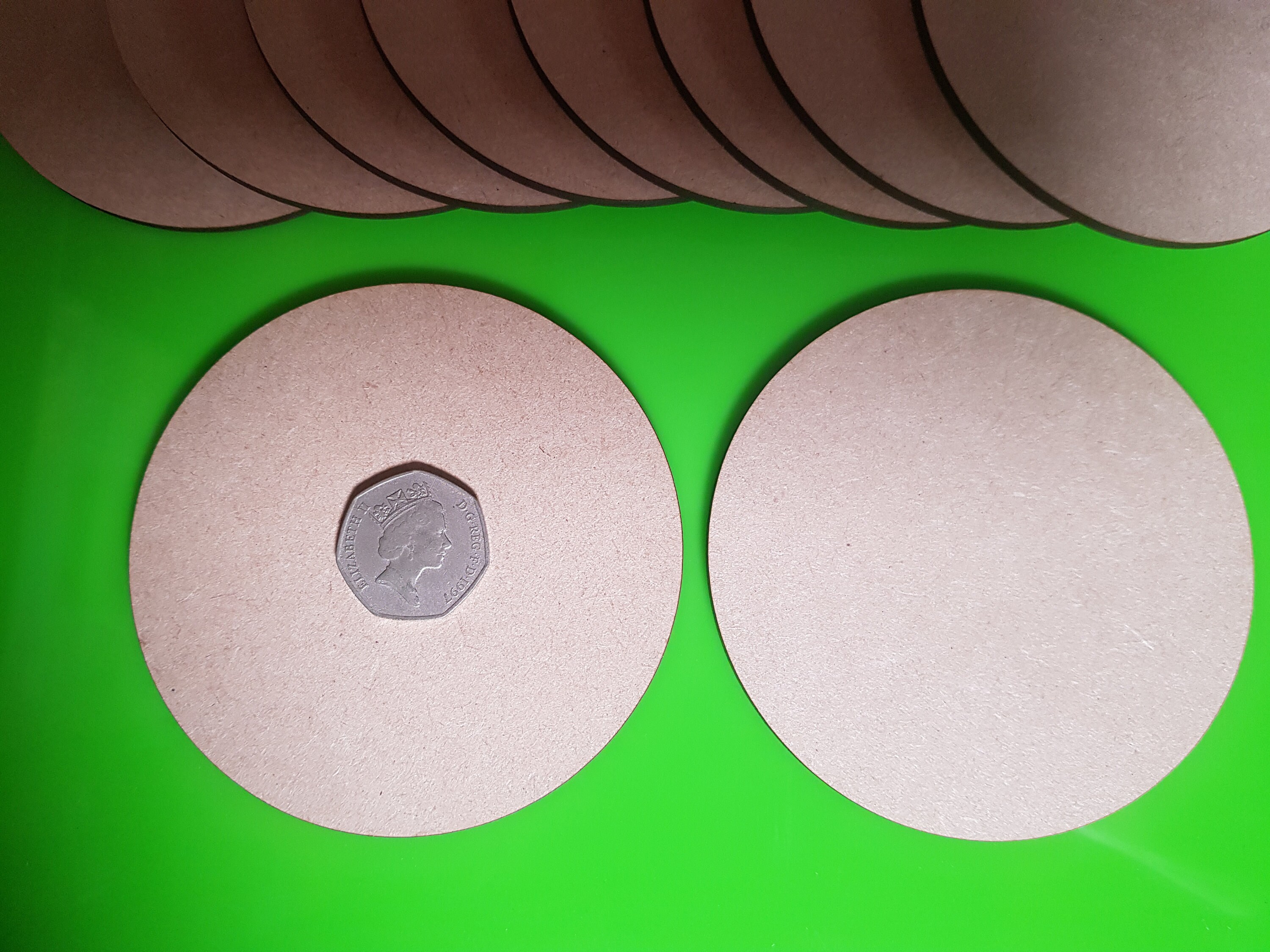 Wood 10x wooden mdf plain coasters 10cm 100mm craft blanks circle shape ...