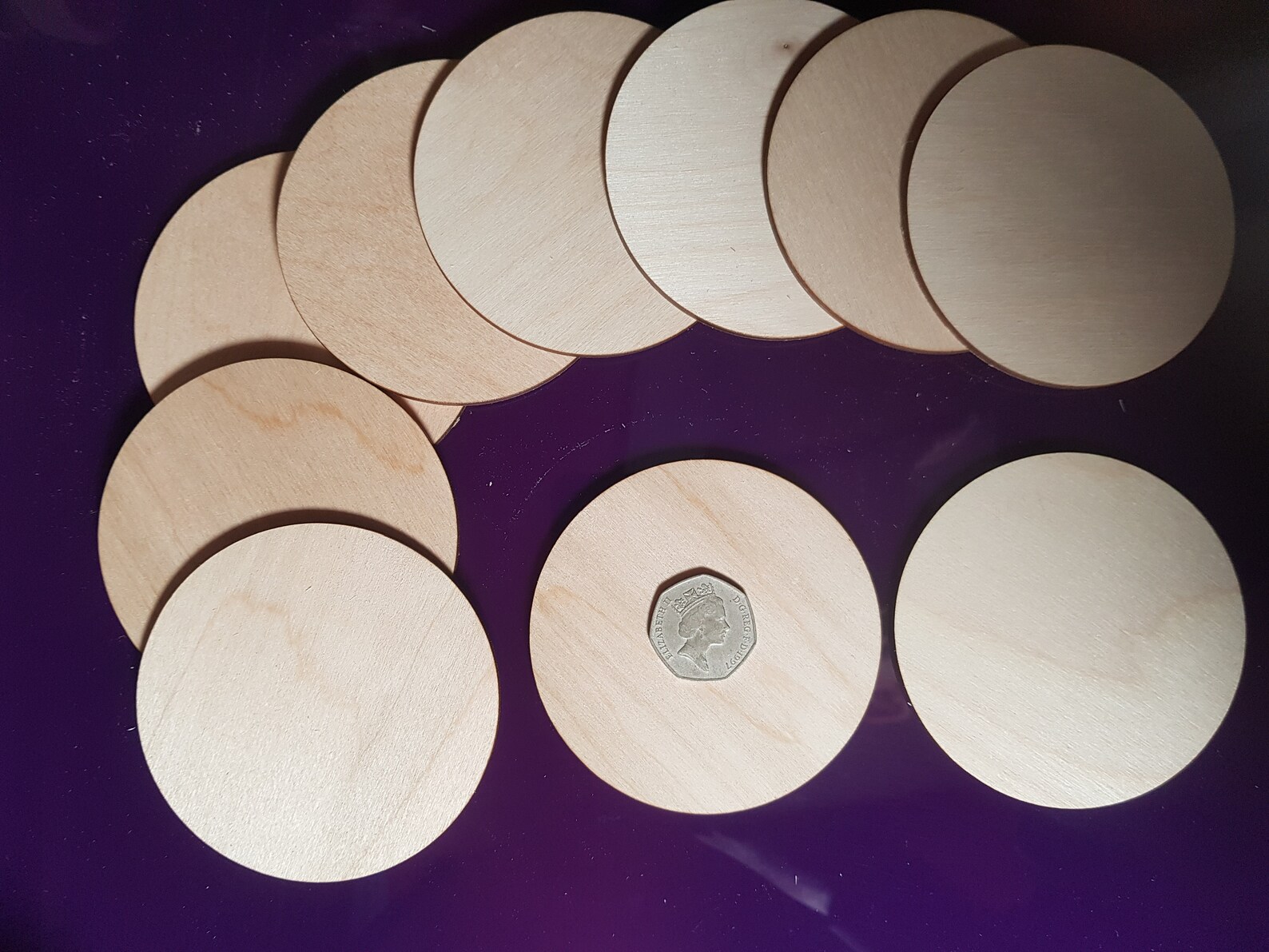 Wooden CIRCLE Shape Coasters Plain Wood Craft Blanks 9cm (90mm) Blank ...