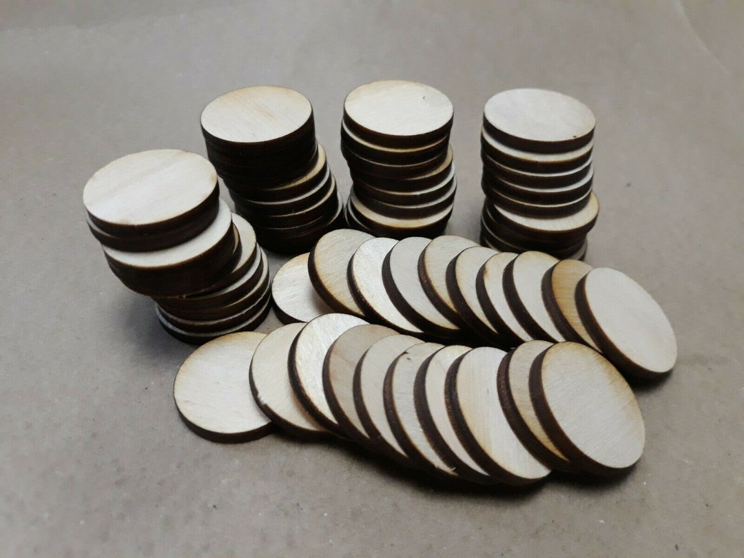 60x 25mm/2.5cm Wooden Circle Craft Shapes Wood Diy Decoration Disc ...