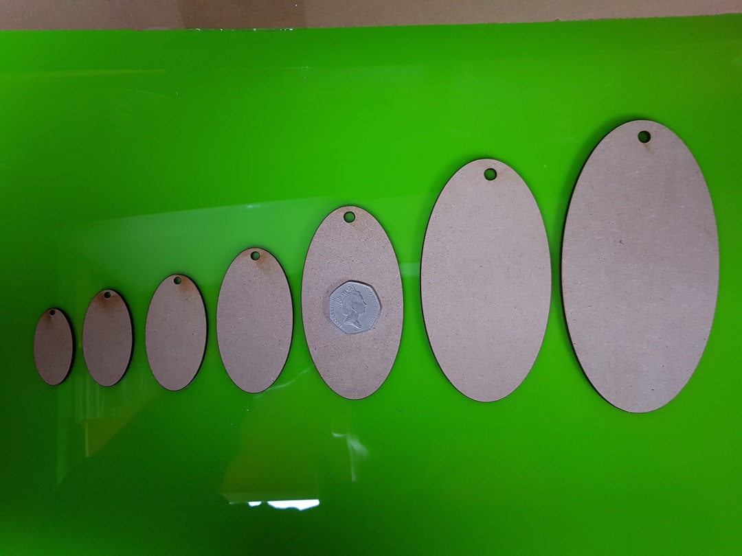 10x OVAL MDF Wood Shapes Laser Cut 3mm MDF, Size Options Craft - Etsy