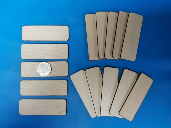 15x Rectangle Craft Blank Shape 9 X 3cm Birch Ply Wood Plaque | Etsy