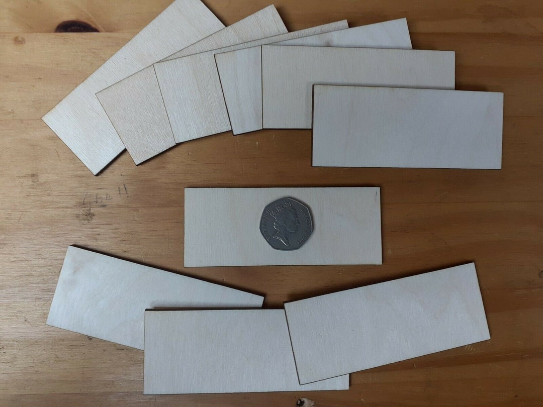 10x 100 X 40mm Wooden Rectangle Craft Shapes Wood Diy Decoration Plaque ...