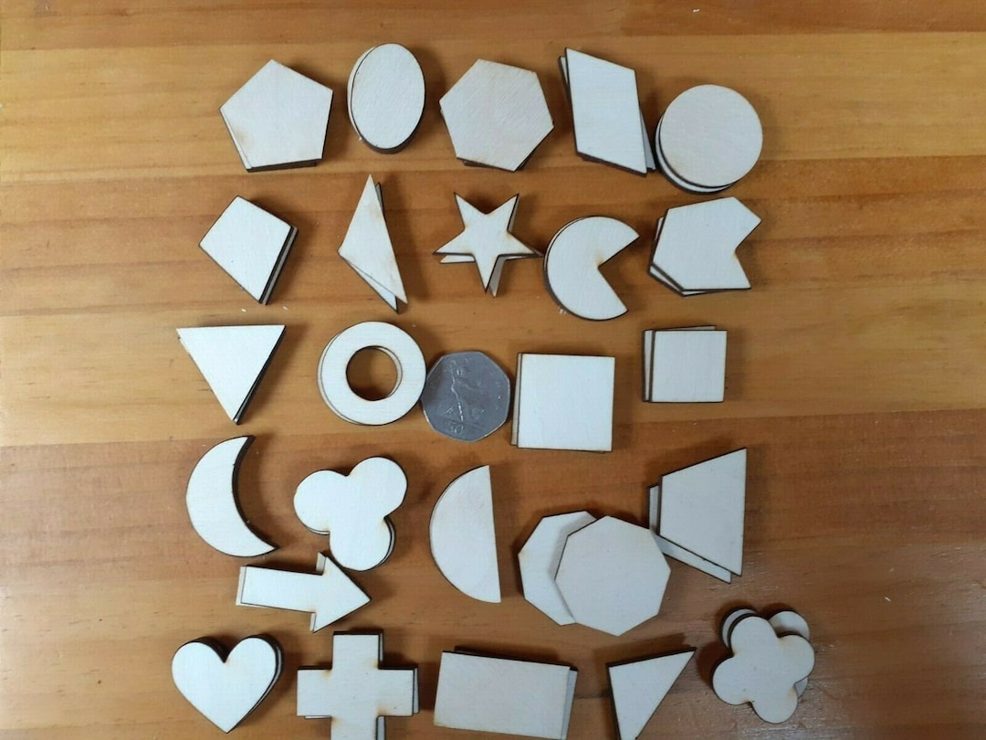 50x Mixed Pack - 25 Different Craft Shapes Ply Diy Decoration Disc ...