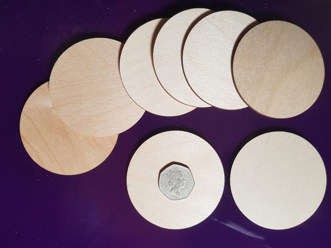 8X 75mm/7.5cm Wooden Circle Craft Shapes Wood DIY Decoration Disc ...
