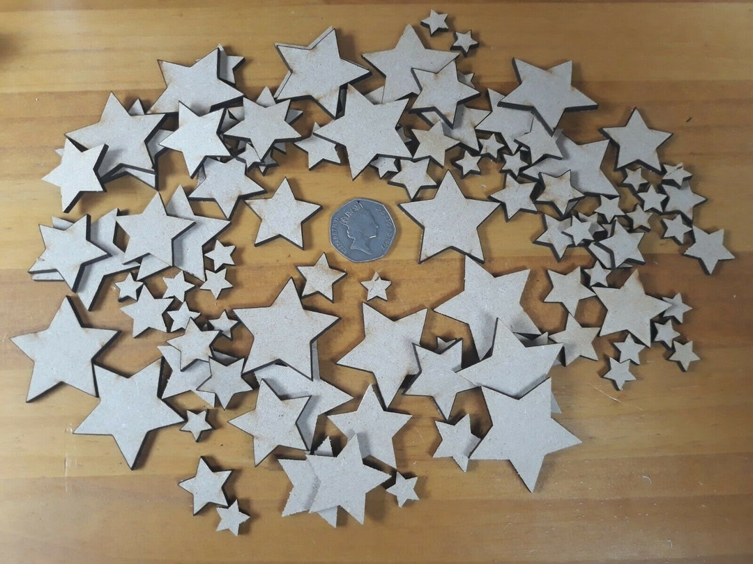 100x 10 40mm Star Shapes 3mm Blanks Mdf Shapes Craft Tag - Etsy