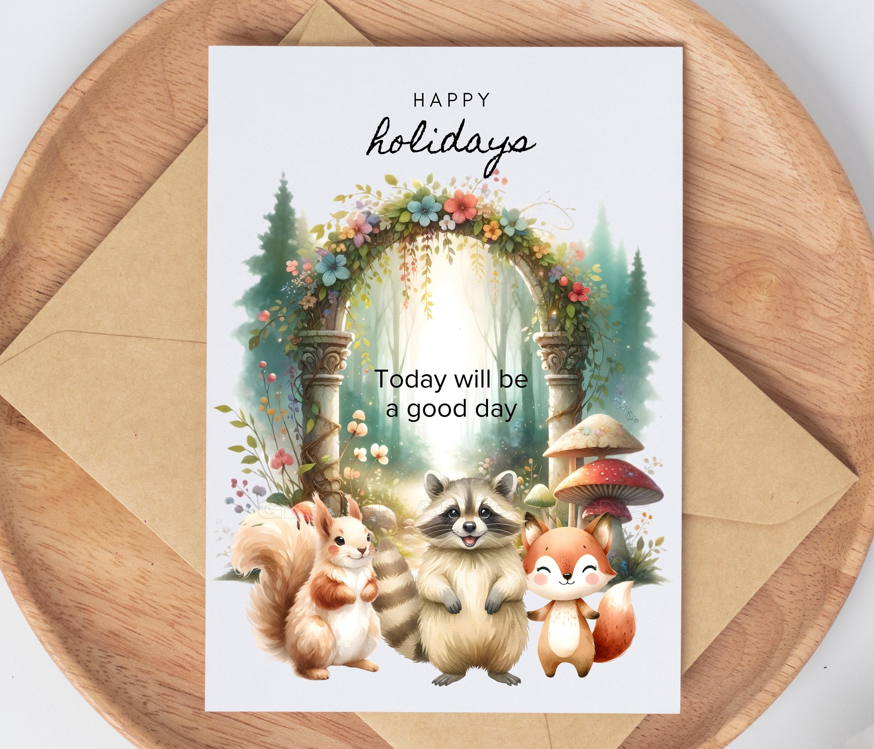 Whimsical Woodland Animals Watercolor Clipart Pngs | Forest Creature ...