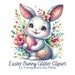 Sparkling Easter Bunny Glitter Clipart: Shiny Rabbit PNG, Festive ...