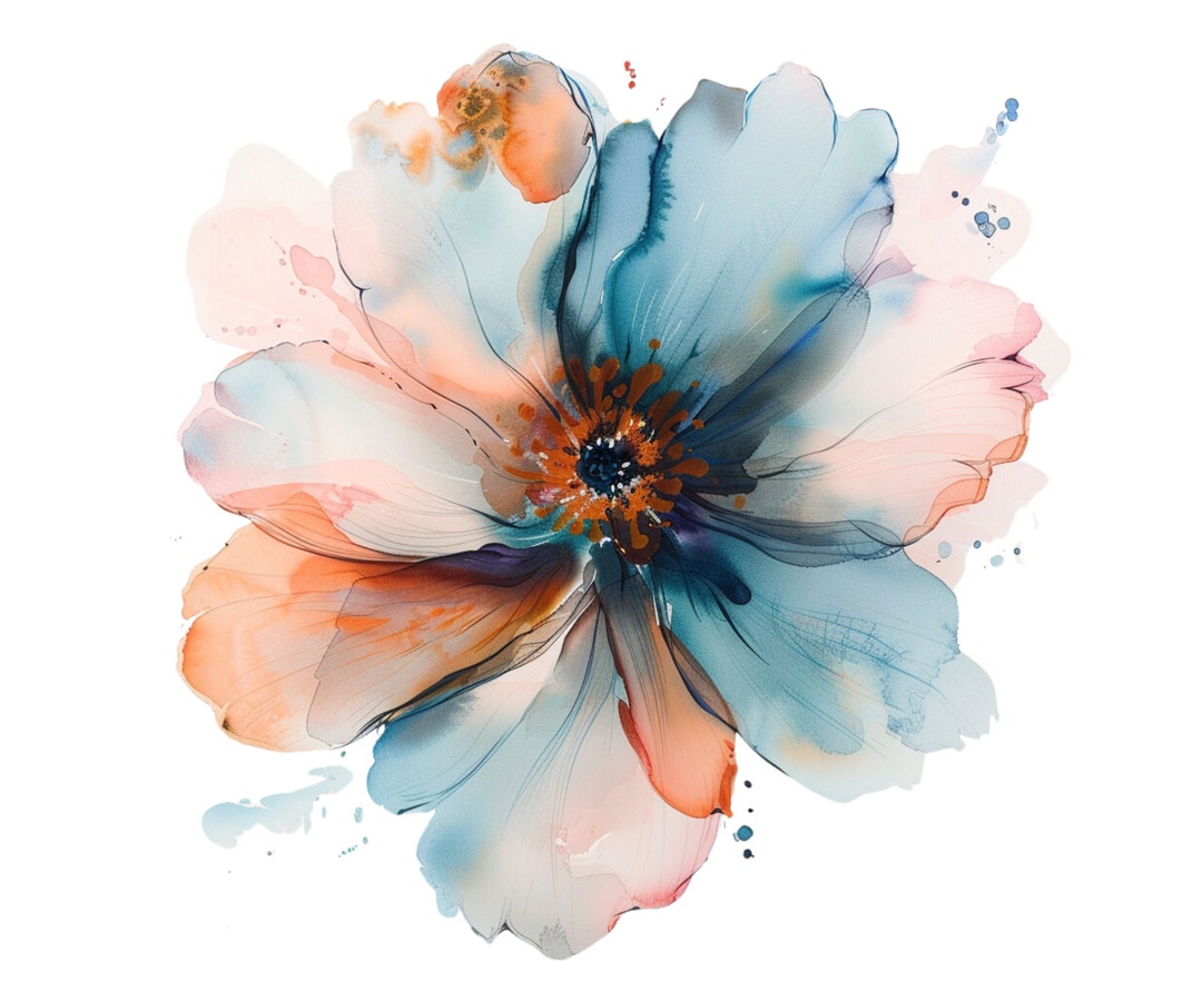 Abstract Floral Watercolor Clipart 27 Pngs - Hand Painted Flower Art ...