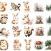 Whimsical Woodland Animals Watercolor Clipart Pngs | Forest Creature ...