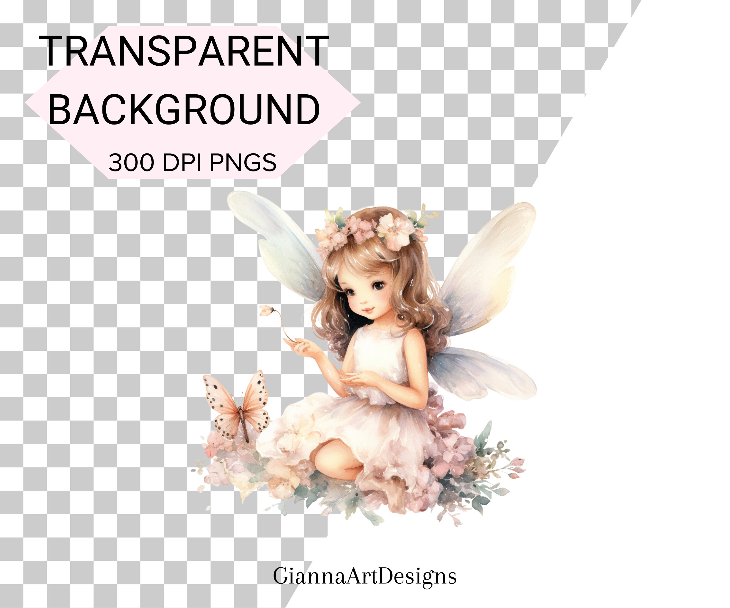 Cute Easter Fairy Watercolor Clipart: Magical Fairy PNG, Spring Fantasy ...