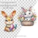 Sparkling Easter Bunny Glitter Clipart: Shiny Rabbit PNG, Festive ...