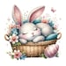 Sparkling Easter Bunny Glitter Clipart: Shiny Rabbit PNG, Festive ...