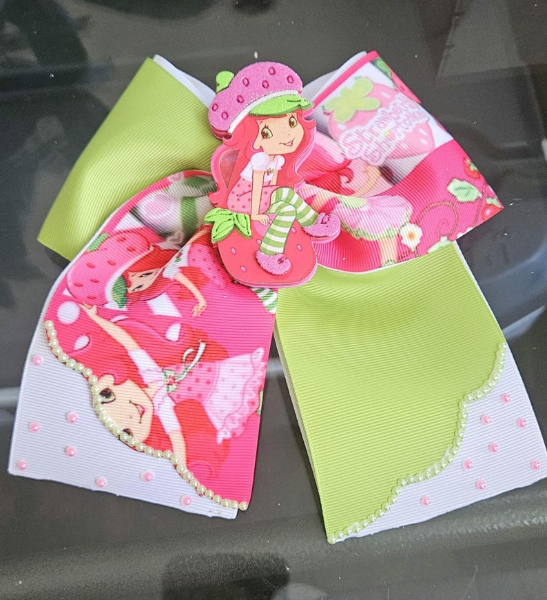 Strawberry Shortcake Hair Bow - Etsy Strawberry Shortcake Hair Bow - Etsy