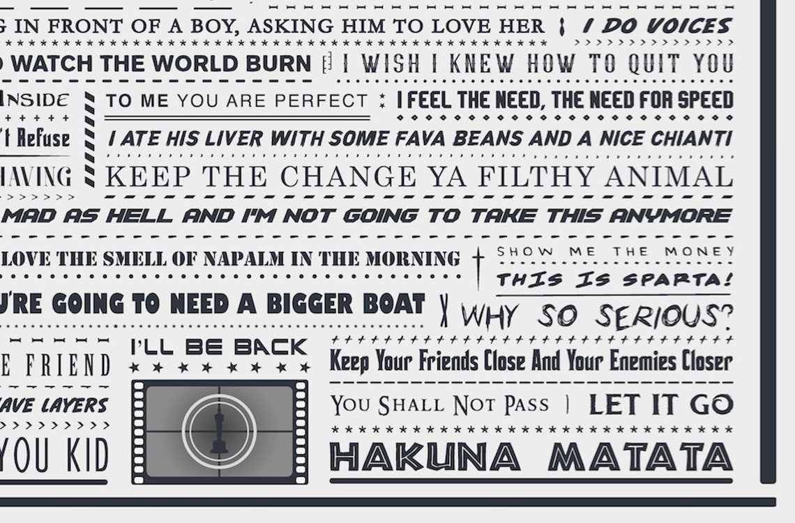 FAMOUS ICONIC FILM Quotes A2 Poster. Memorable Words and Lines of Movie ...