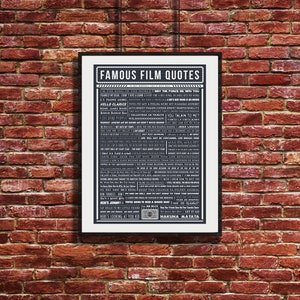 FAMOUS ICONIC FILM Quotes A2 Poster. Memorable Words and Lines of Movie ...