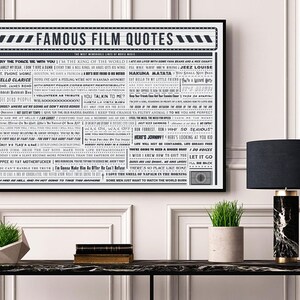 FAMOUS ICONIC Film Quotes A2 Poster. LANDSCAPE. Memorable Words and ...