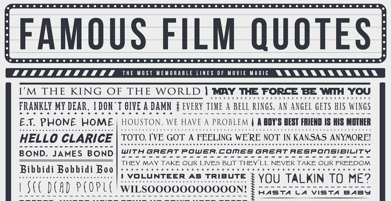 FAMOUS ICONIC FILM Quotes A2 Poster. Memorable Words and Lines of Movie ...