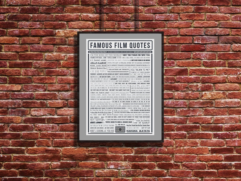 FAMOUS ICONIC FILM Quotes A2 Poster. Memorable Words and Lines of Movie ...