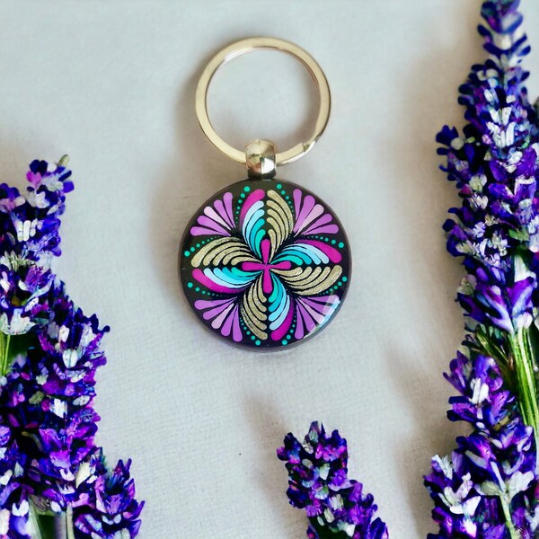 Dot Mandala Keychain - Etsy