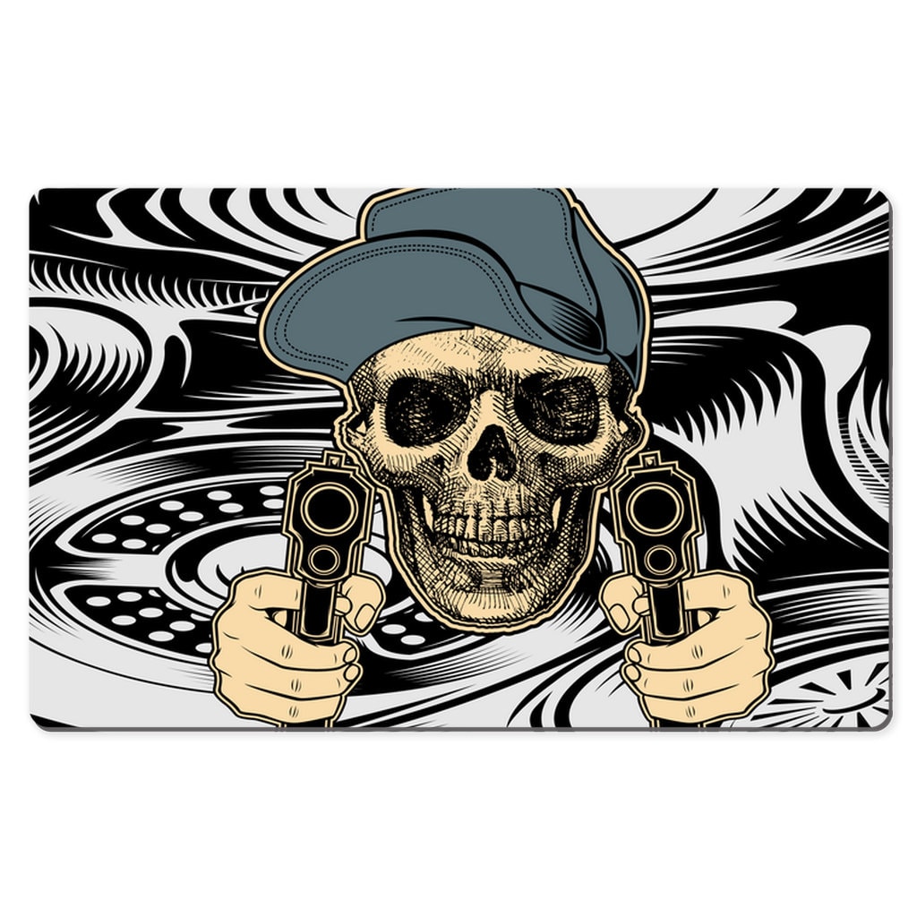 Grim Reaper Skull and Guns Desk Pad Mouse Pad - Etsy