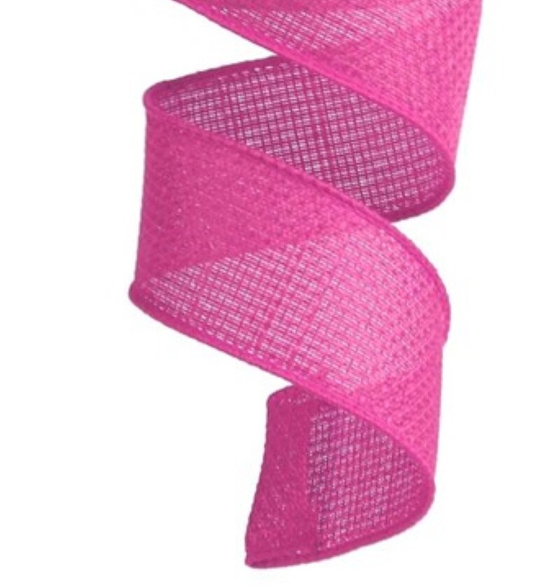Hot Pink Cross Royal Burlap Wired Ribbon Ribbon by the Roll - Etsy