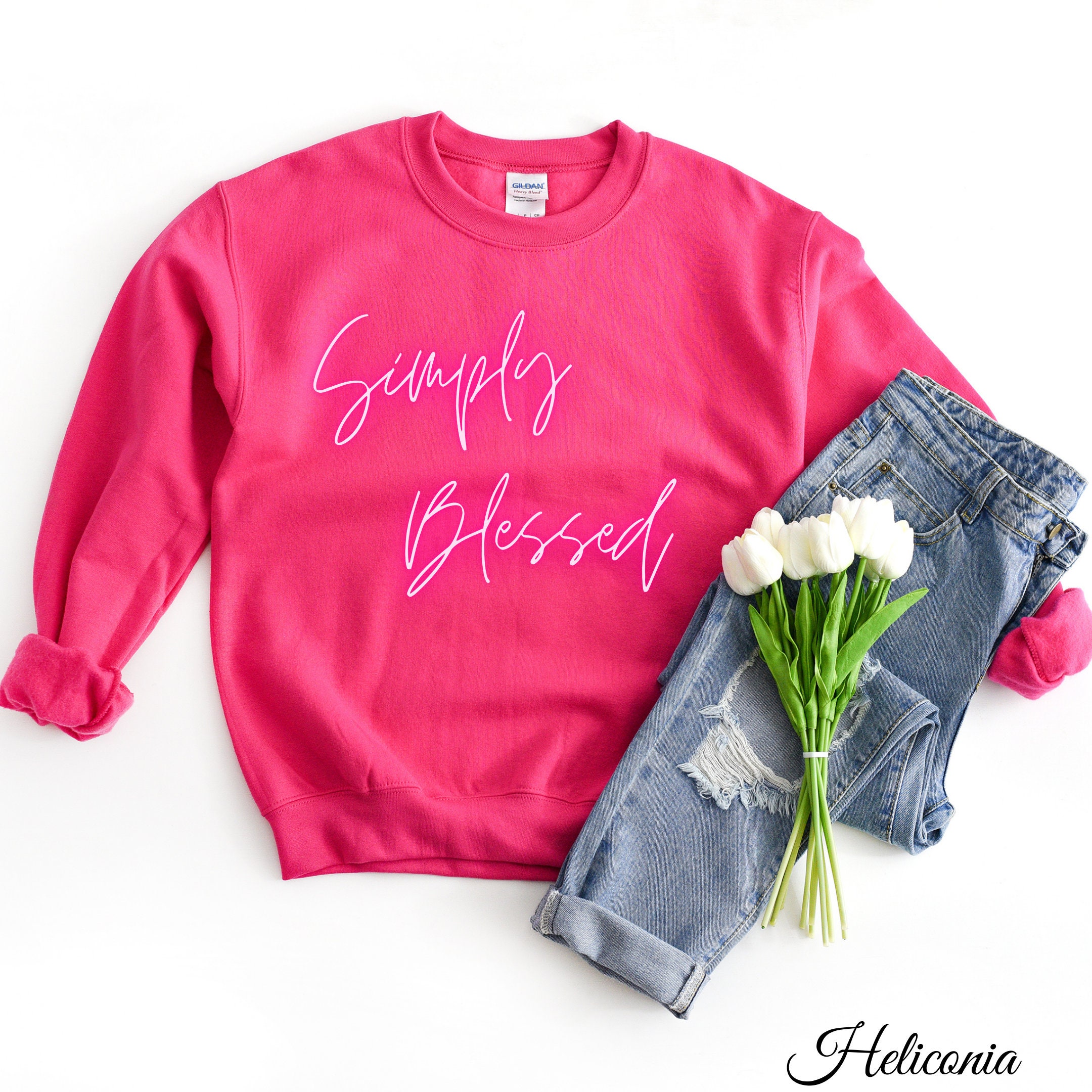 Simply Blessed Sweatshirt Blessed Sweater Inspirational - Etsy