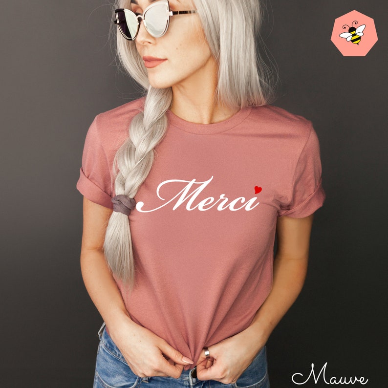 Merci White Tshirt French Shirt Paris Tee Thankful Tee - Etsy