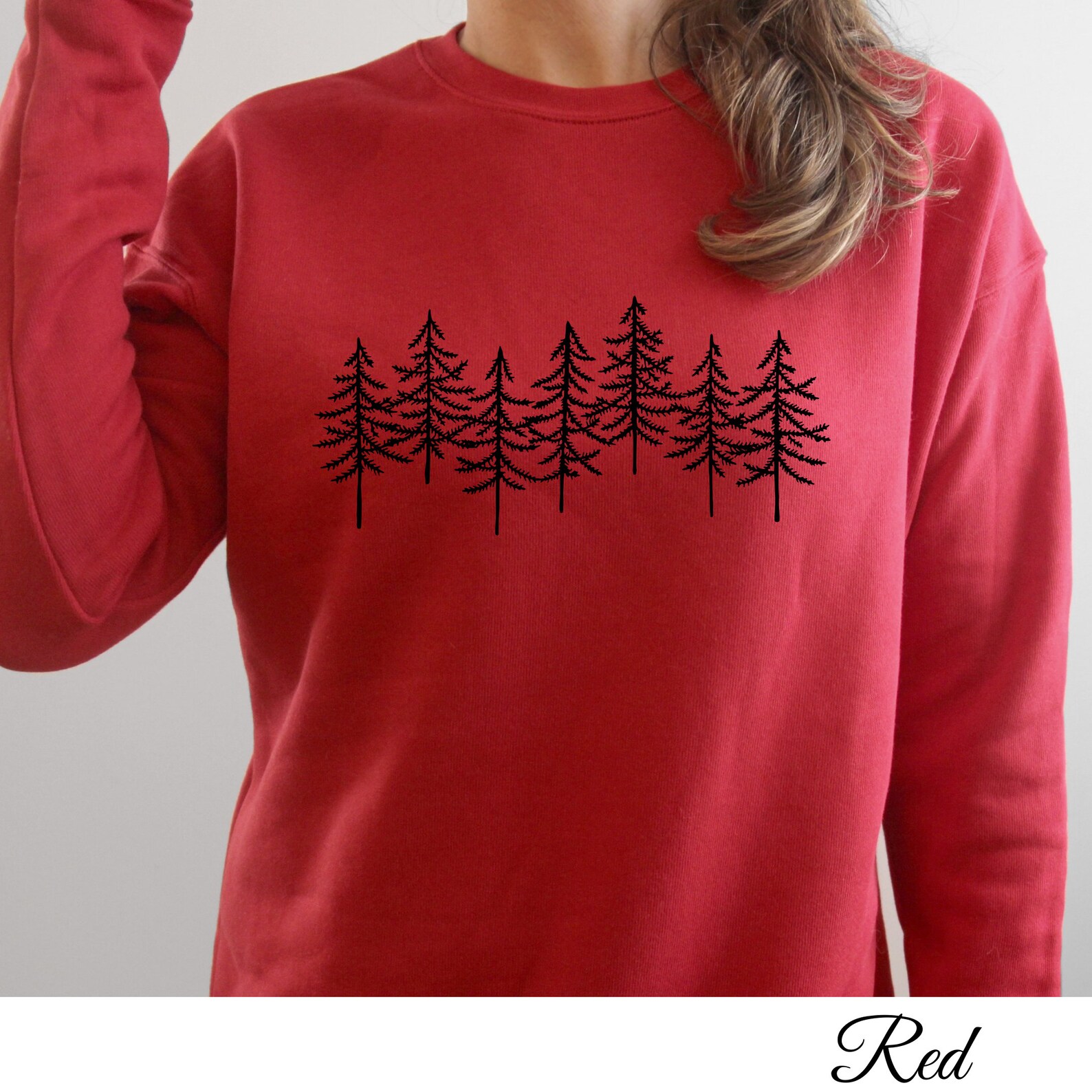 Pine Tree Line Sweatshirt Tree Hugger Sweatshirt Ladies - Etsy
