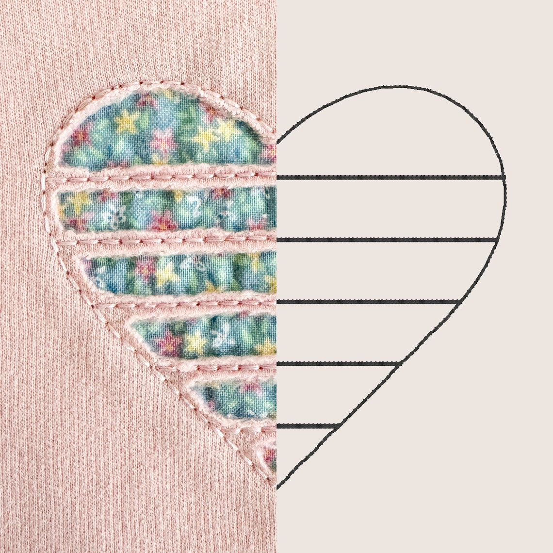 Machine Embroidery Reverse Applique - Heart Pattern File, Instant ...