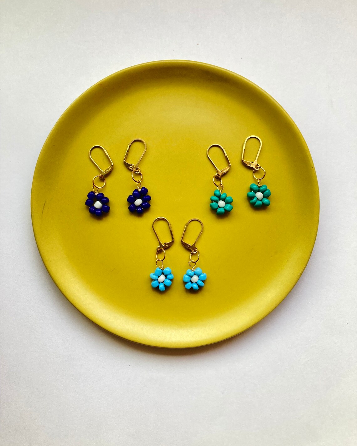 Daisy Seed Bead - Handmade Bead Earrings, Flower Bead Earrings, Gifts ...
